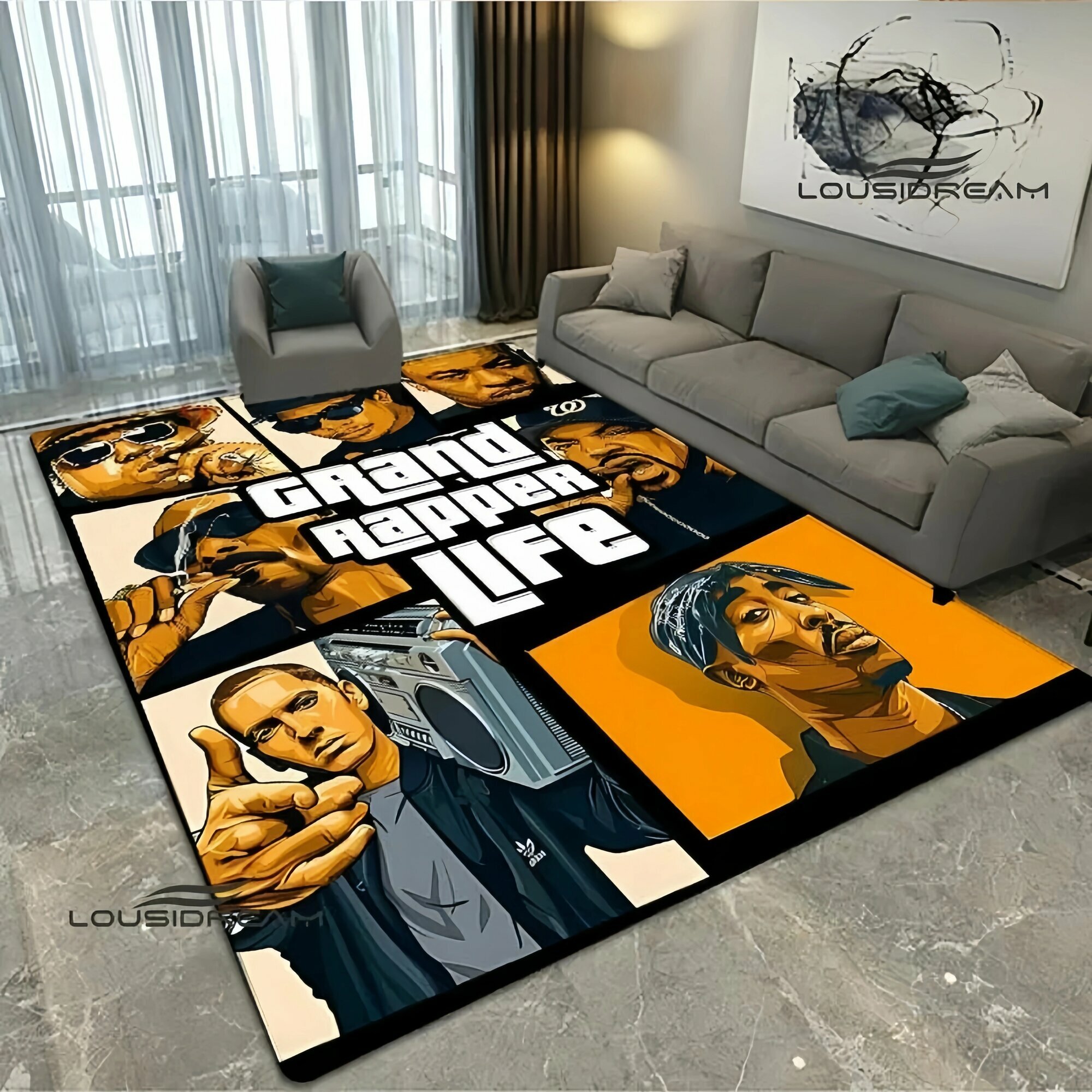 Новинка, мода, уникальность Хип-хоп ковёр фланелевая ткань，80*120cm