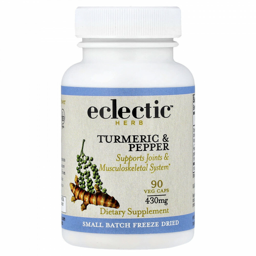 Eclectic Herb, сублимированные, с куркумой и перцем, 90 вегетарианских капсул