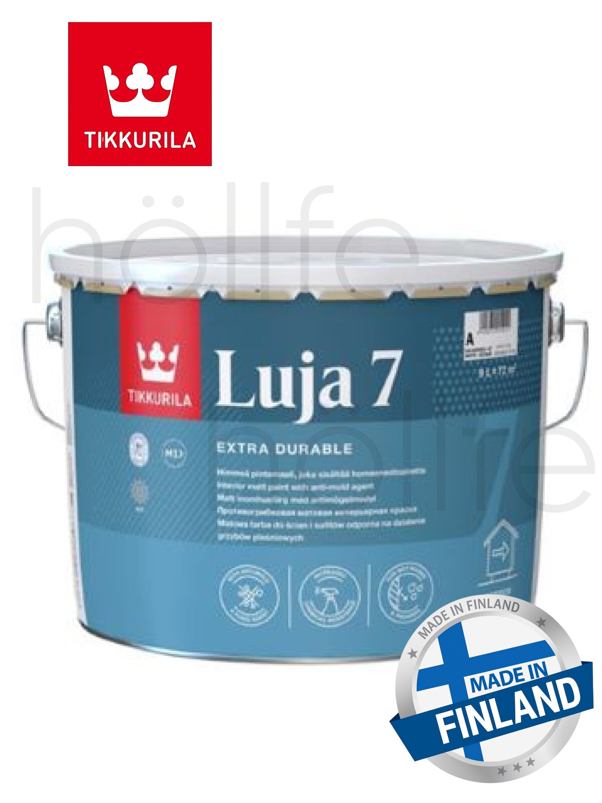 Tikkurila Luja 7 / Тиккурила Луя 7 специальная акрилатная матовая краска для влажных помещений База А 9л