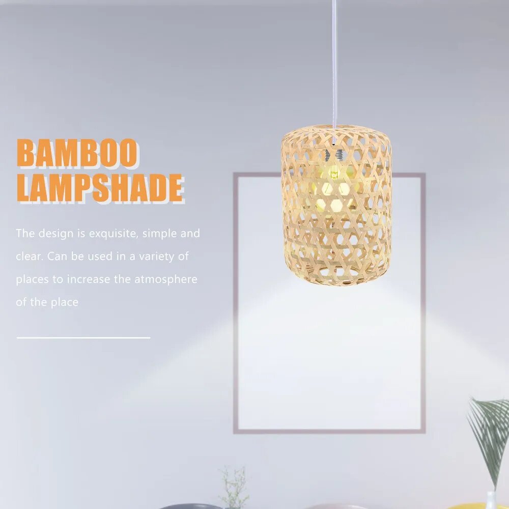 Плетеный Абажур Из Бамбука, Для Гостиной И Кухни, Светорассеиватель, 1 Комплект