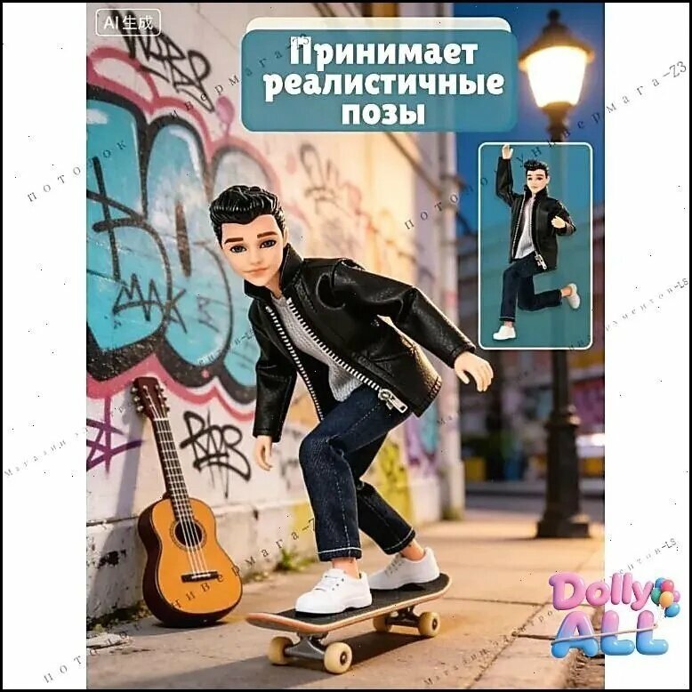 Кукла парень шарнирная для девочек, куколка мальчик ростом 30 см, упакована в пакет