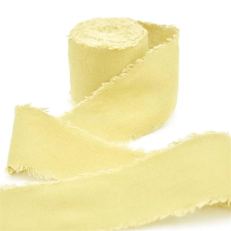 Ручная Работа, Хлопчатобумажная Льняная Лента Атлас 5м С Обработанными Краями Для Свадебных Приглашений, Упаковки Букетов