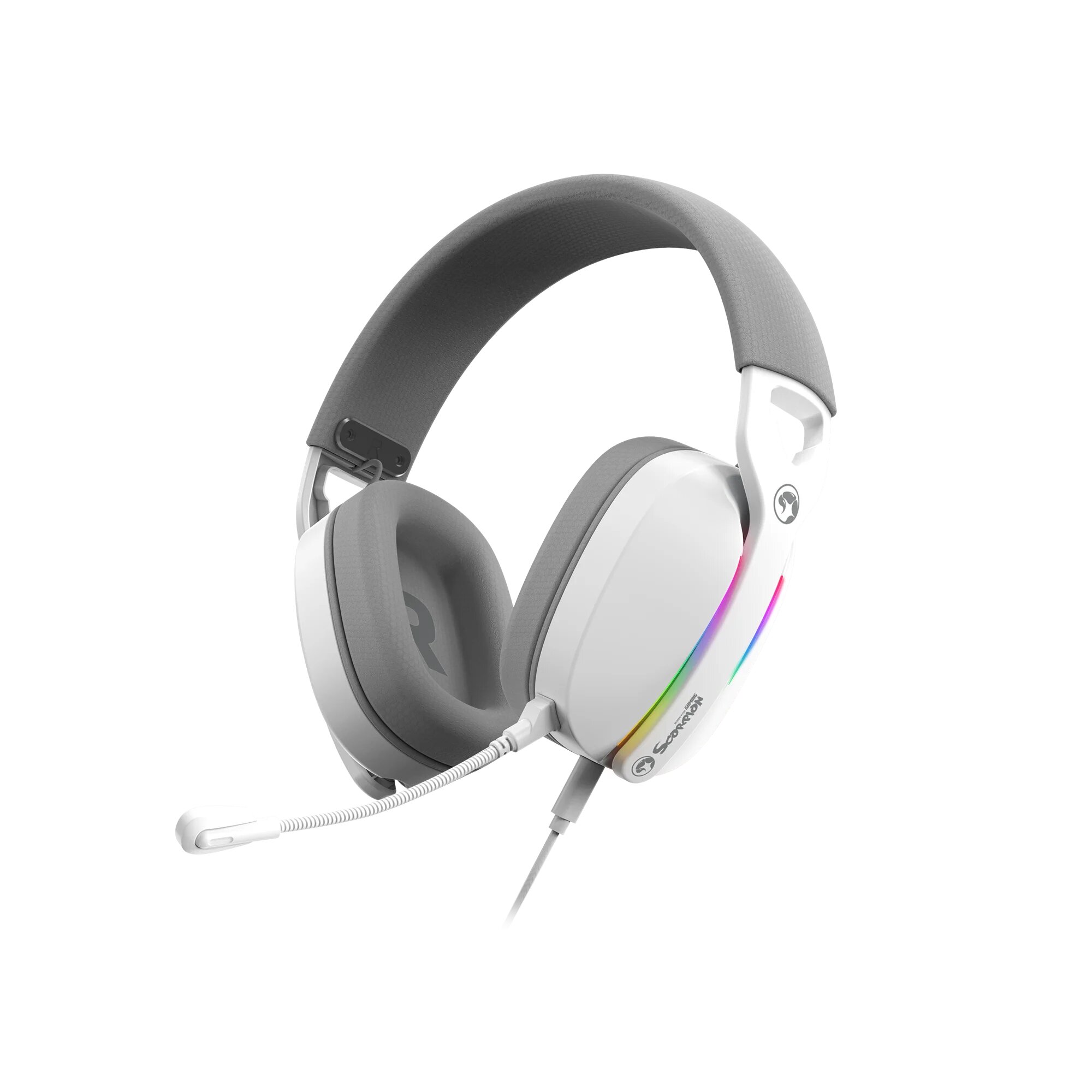 Наушники игровые MARVO Pulz 70S, проводные, с микрофоном, с подсветкой, белый (HG9086 WH)