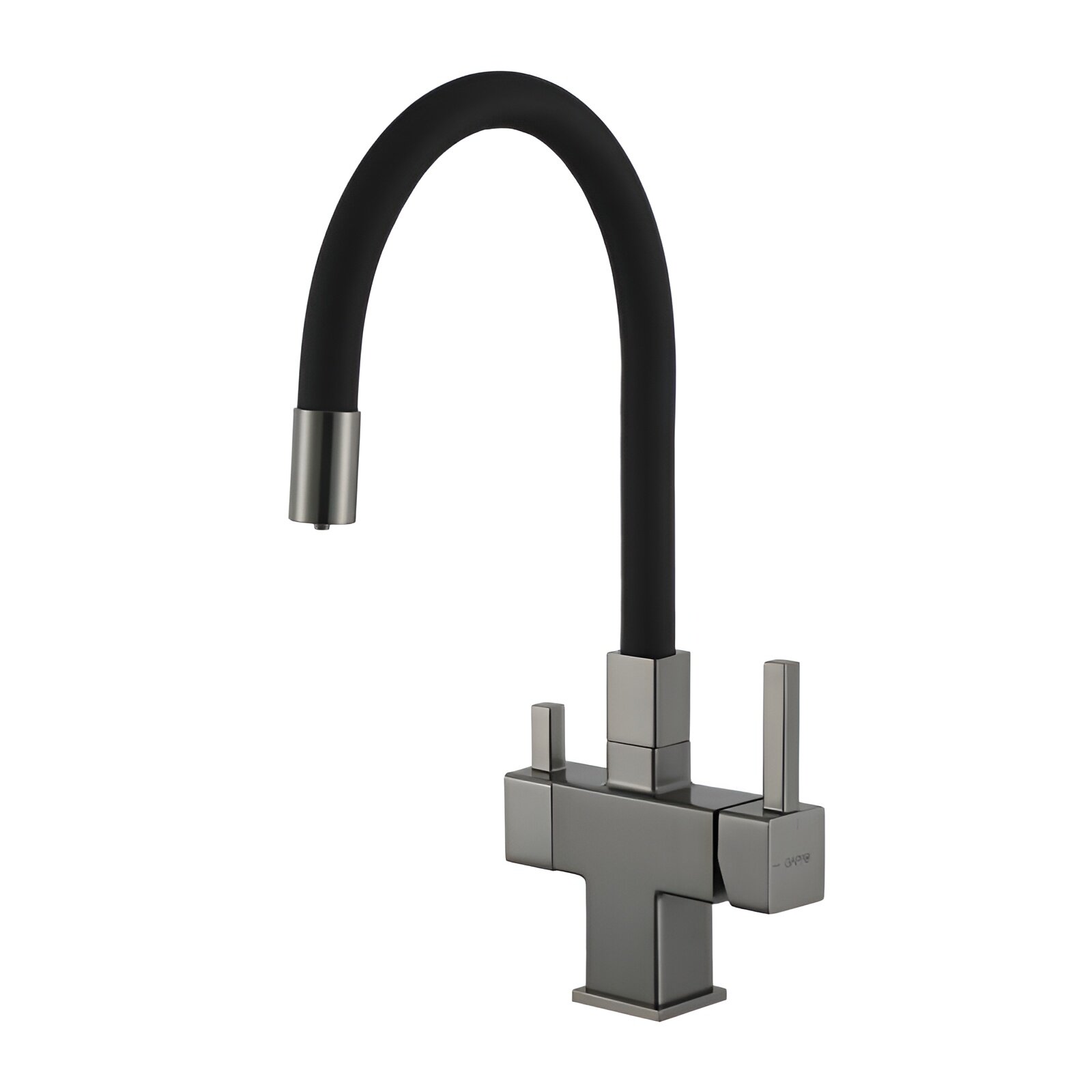 Смеситель для кухонной мойки Gappo G95-39 G4SP39CG5-CJ39CQ с подключением фильтра питьевой воды, оружейная сталь, черный