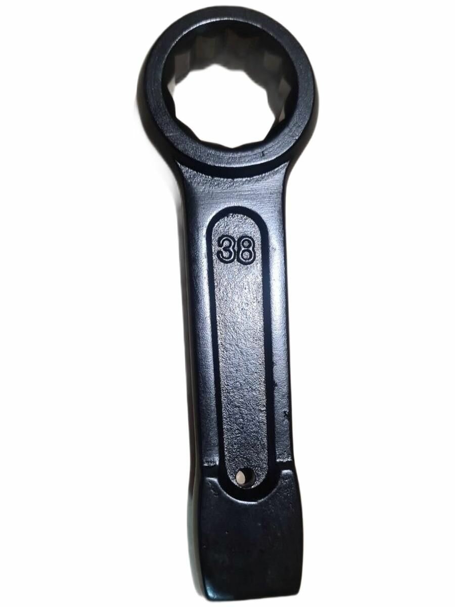 Ключ накидной ударный односторонний 38 мм, легированная сталь, черный.