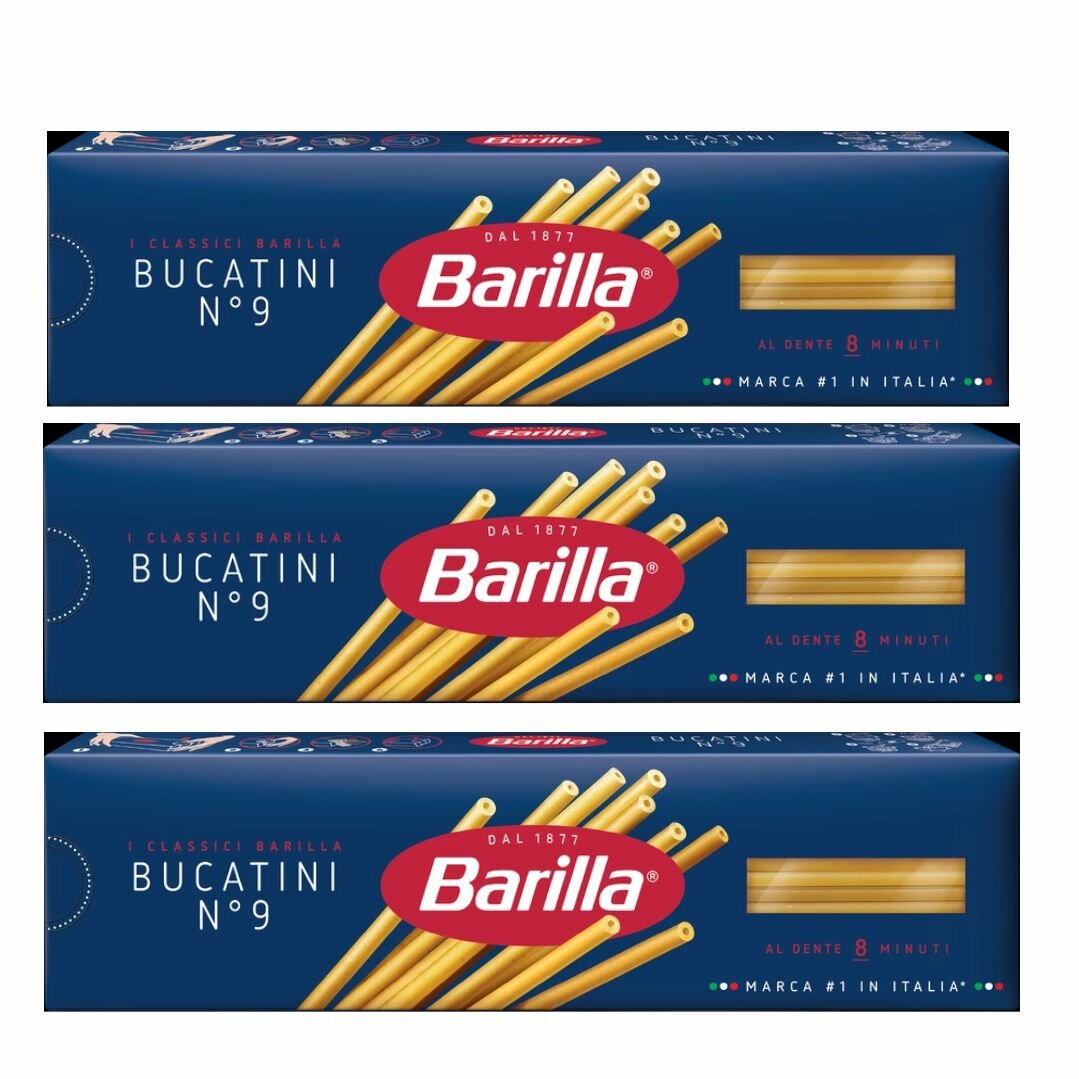 Макароны Barilla Букатини №9, 400 г/ 3 упаковки