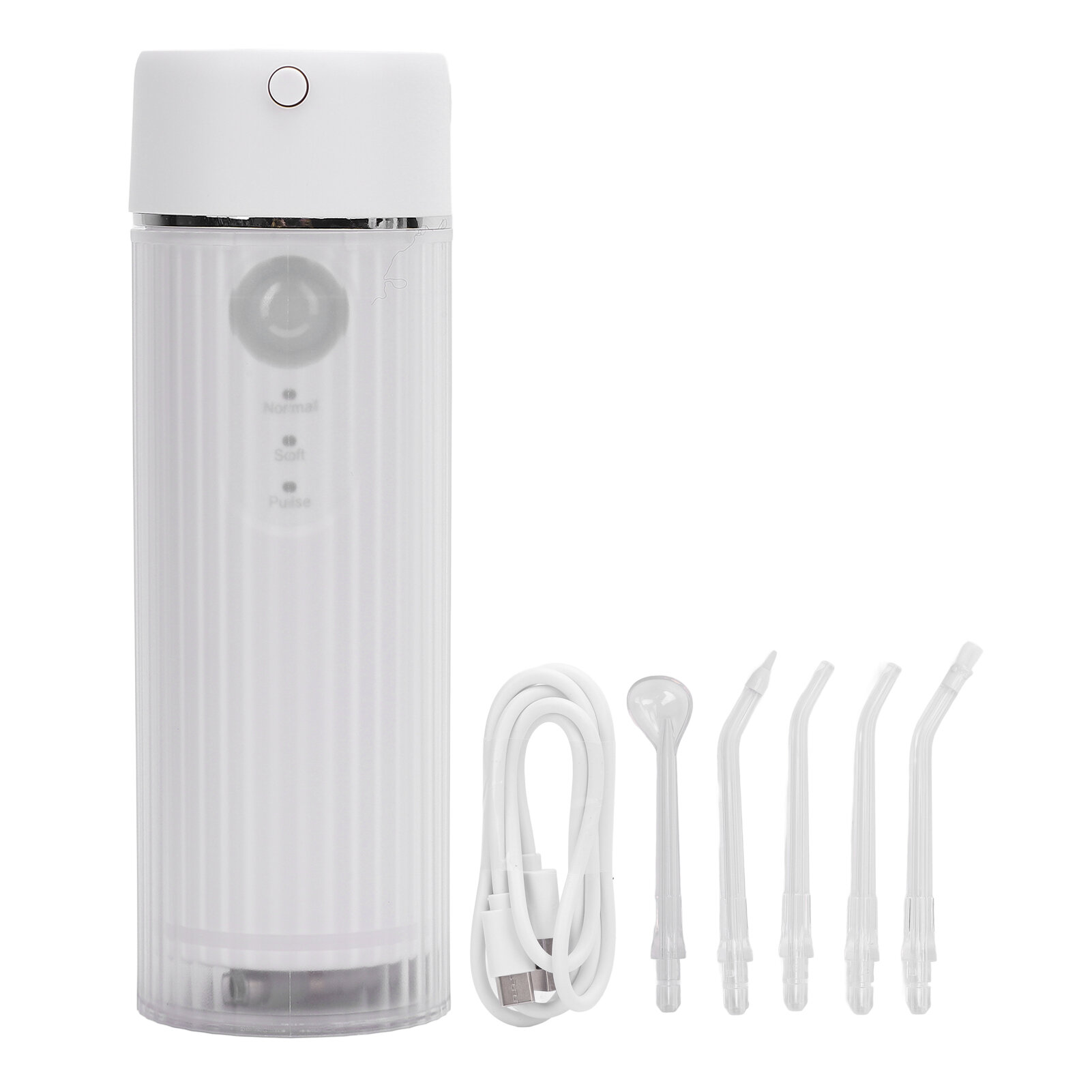 Мини -вода стоматологическая ирригатор IPX7 Водостойкий водостойкий 190 мл расширяемый бак 130 кв. Дюйм 3 режима режима для воды Очистка ирригатор с 5 заменами сопел белые