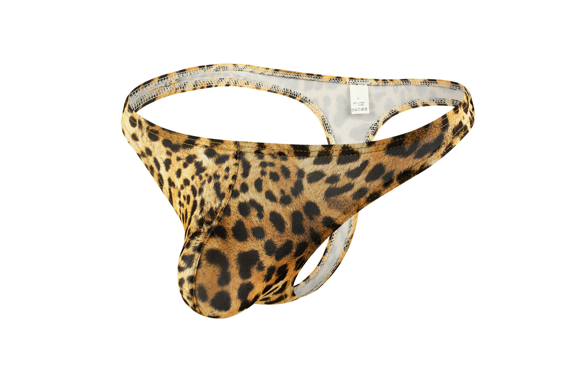 Мужские новые трусы-стринги с леопардовым принтом, сексуальные, классические, молодежные, модные, с низкой посадкой, дышащие, удобные, с поддерживающим мешочком и Т-образной спинкой.