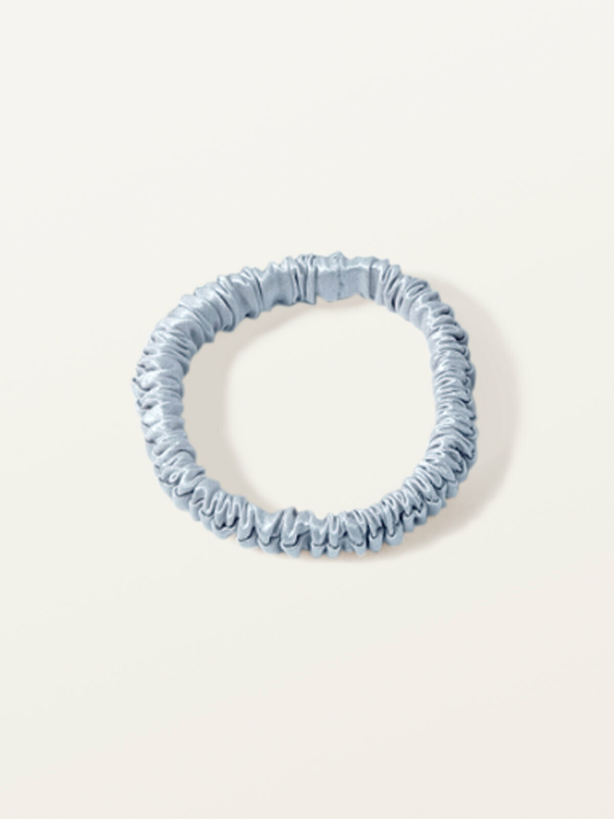 Шелковая резинка для волос Ayris Silk, элитный 100% натуральный шелк, цвет серебристо-голубой (Узкая, 1 шт)