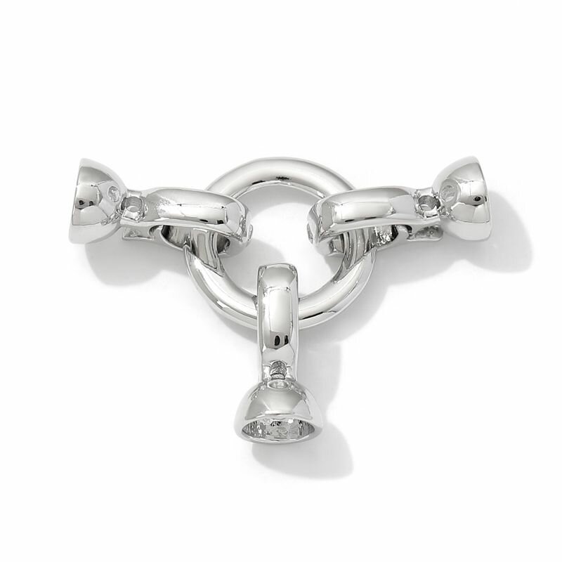 Замки для бижутерии, Застежки замки для браслетов, материалы для украшений бижутерии,1шт,37x27,5 мм, латунь, позолота 18K/с родиевым покрытием-