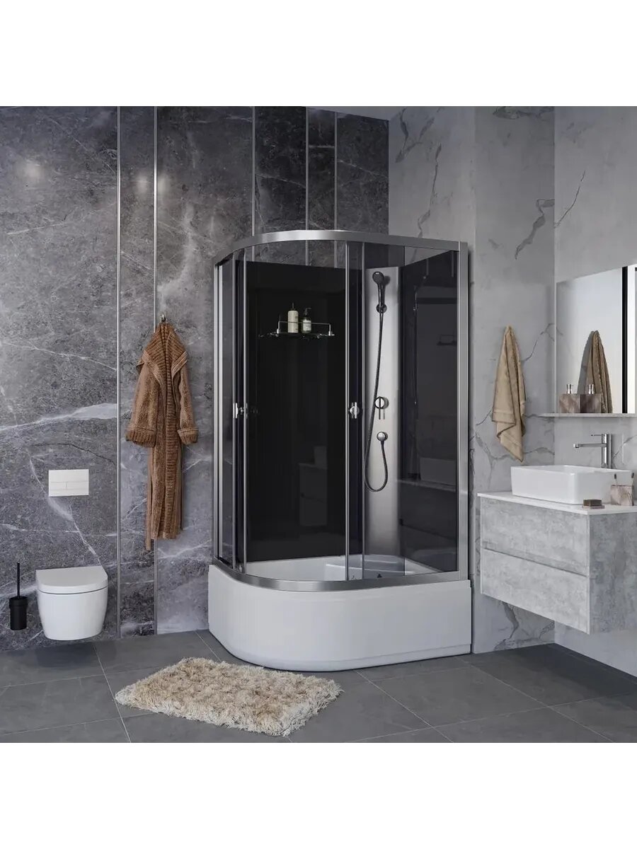 Душевая кабина Niagara угловая, 100/80 с акриловым поддоном и сдвижными дверьми, ориентация правая