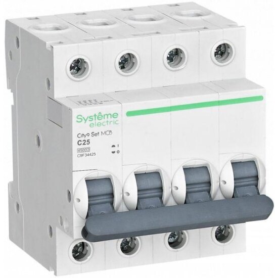 Автоматический выключатель Systeme Electric (schneider Electric) 4п C 25А 4.5кА City9 Set, 400В, C9F34425