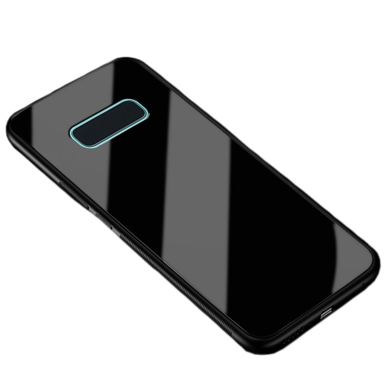 Ультра-тонкий силиконовый чехол-бампер MyPads для Samsung Galaxy S10 с защитным стеклом, черный