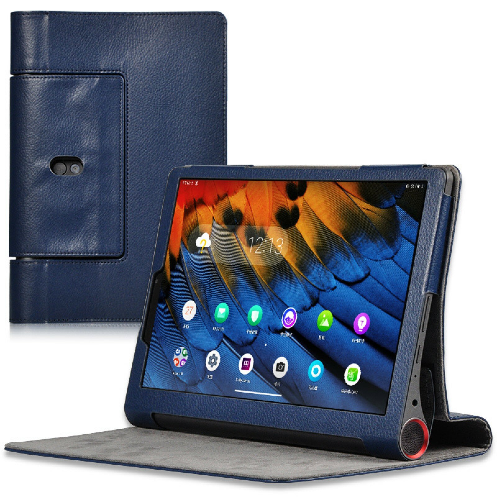 Чехол-обложка MyPads для Lenovo Yoga Smart Tab YT-X705F 64Gb с подставкой, синий