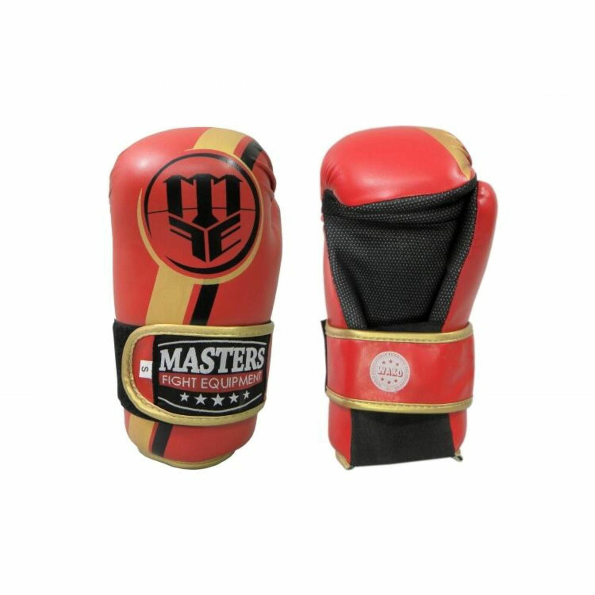 Перчатки Decathlon Masters Fight Equipment ROSM-MASTERS, для бокса, размер L, цвет красный/черный/золотой