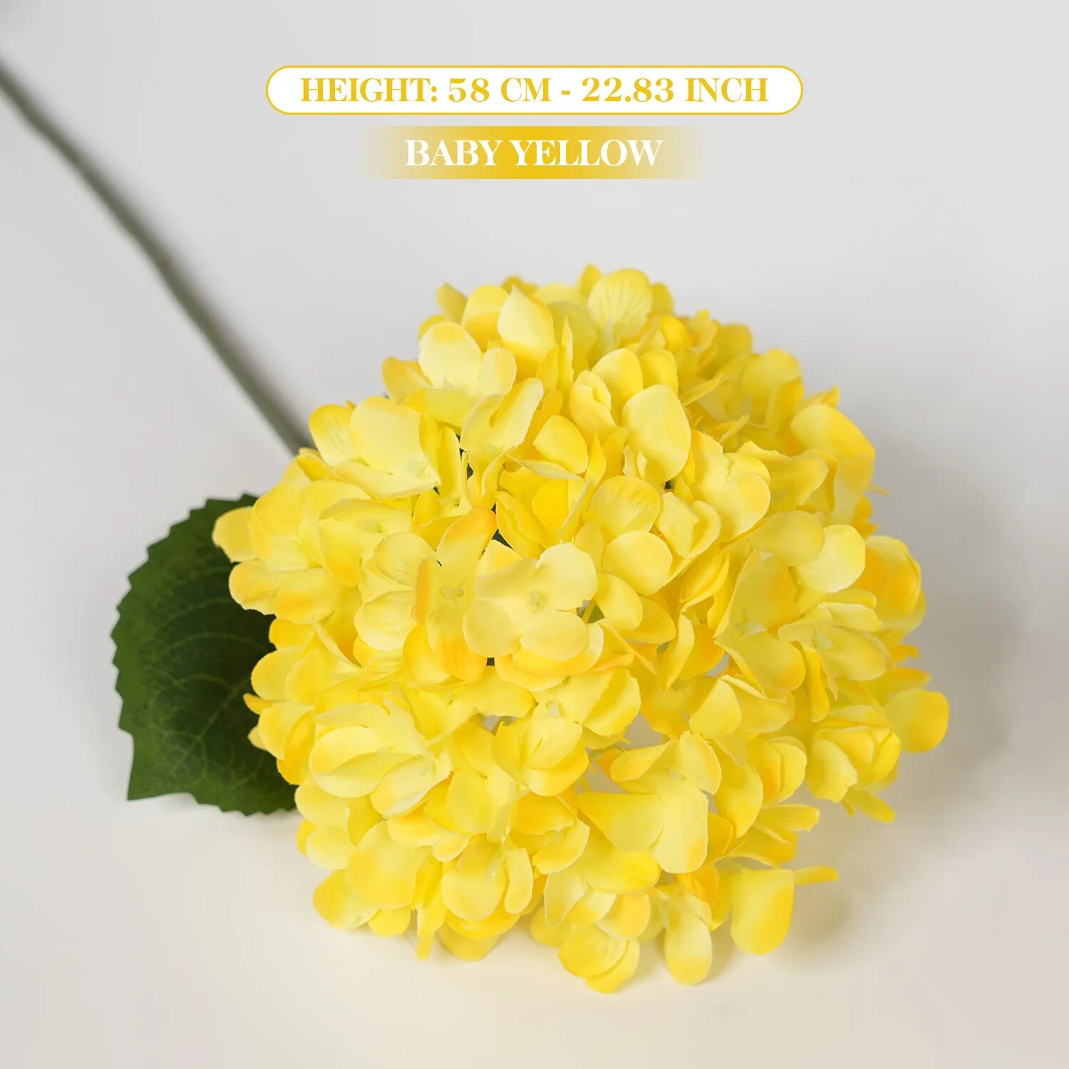 Искусственные цветы гортензии Uflower Светло-желтый, 1pc, Yellow