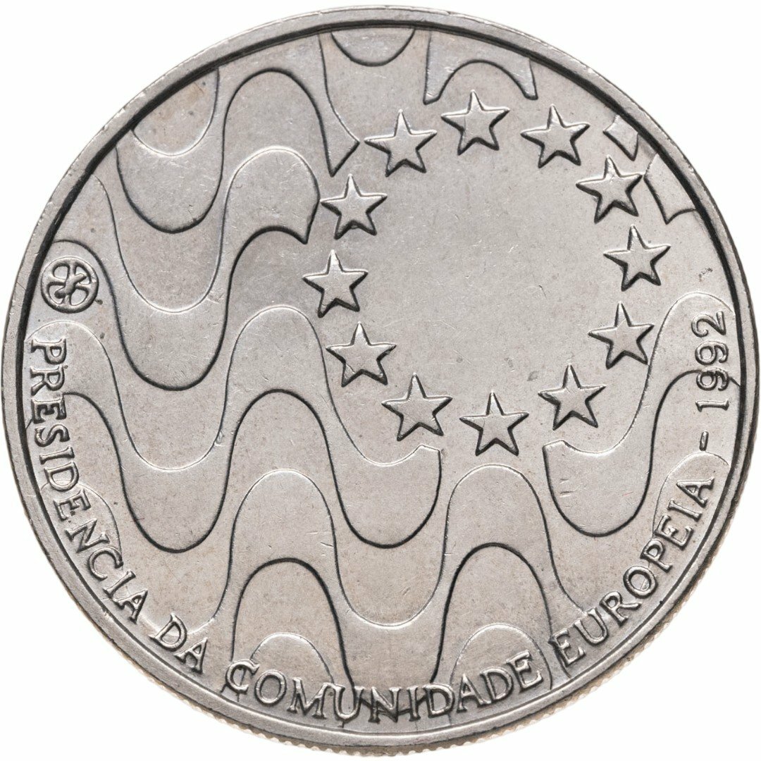 Португалия 200 эскудо escudos 1992 Председательство Португалии в Евросоюзе, Мельхиор медь-никель, в сохранности AU