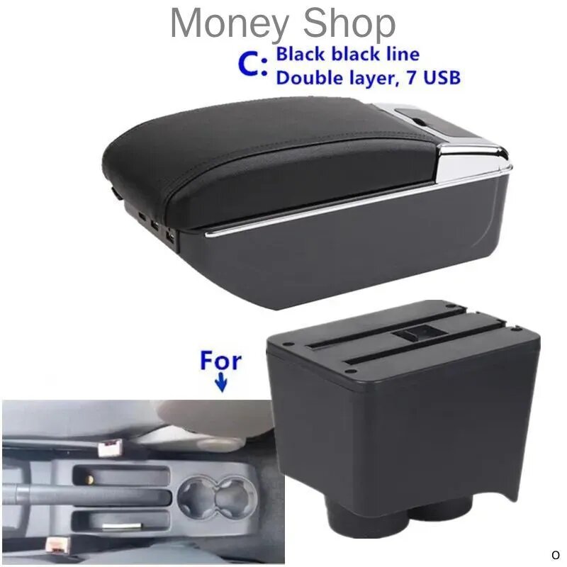 Автомобильный подлокотник для VW Polo 9N 3 Mk4 2002-2009 из ABS пластика