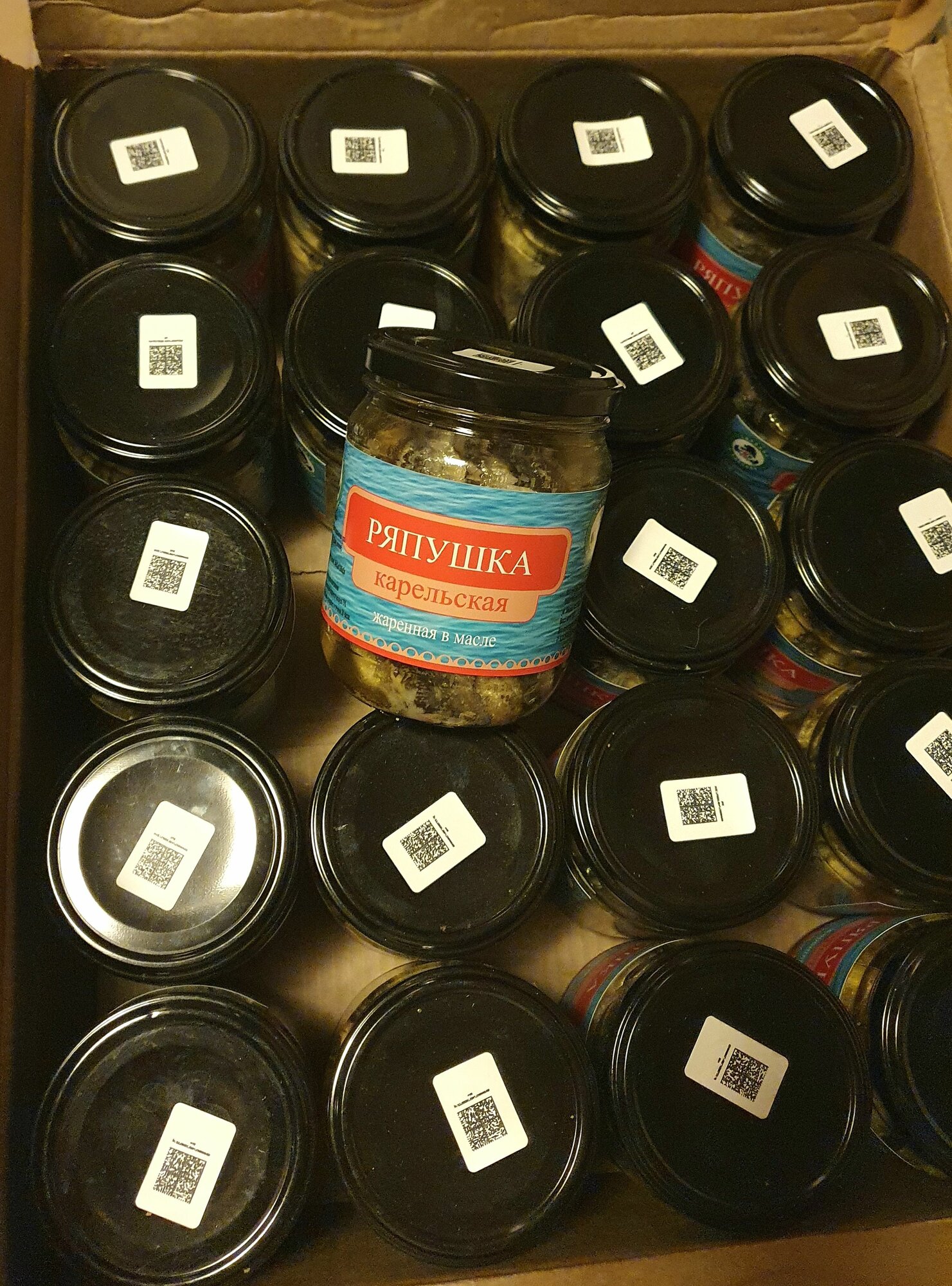 Ряпушка жареная (тушка) в масле, ст/б 450гр, 10 банок