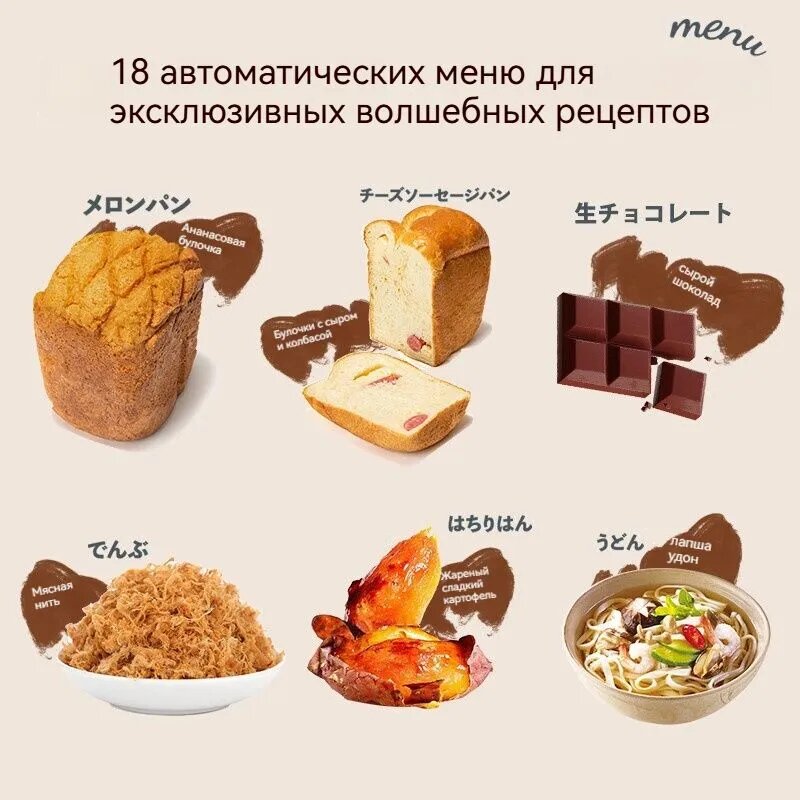 Хлебопечка RaF2Ma8a 340 Вт для дома, автоматическая выпечка, йогурт, поддержание температуры — фото 1