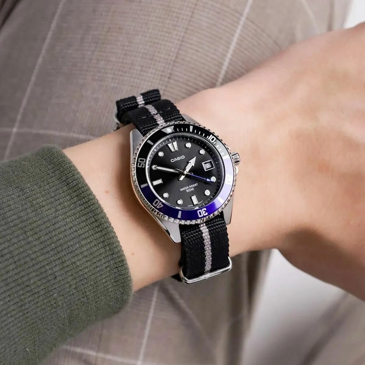 Наручные часы CASIO, синий, черный — фото 1