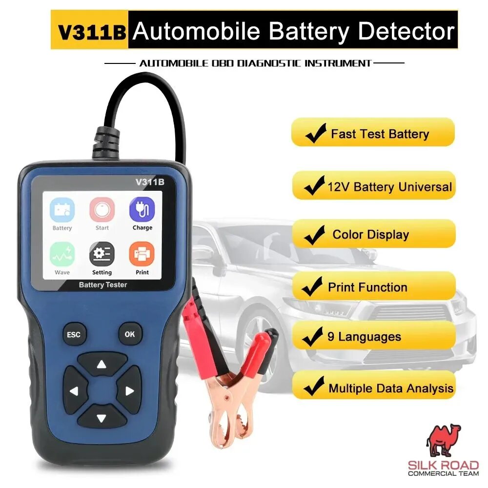 OBD2 V311B 9 языков автосканер диагностический сканер с цветным экраном для диагностики автомобилей — фото 1