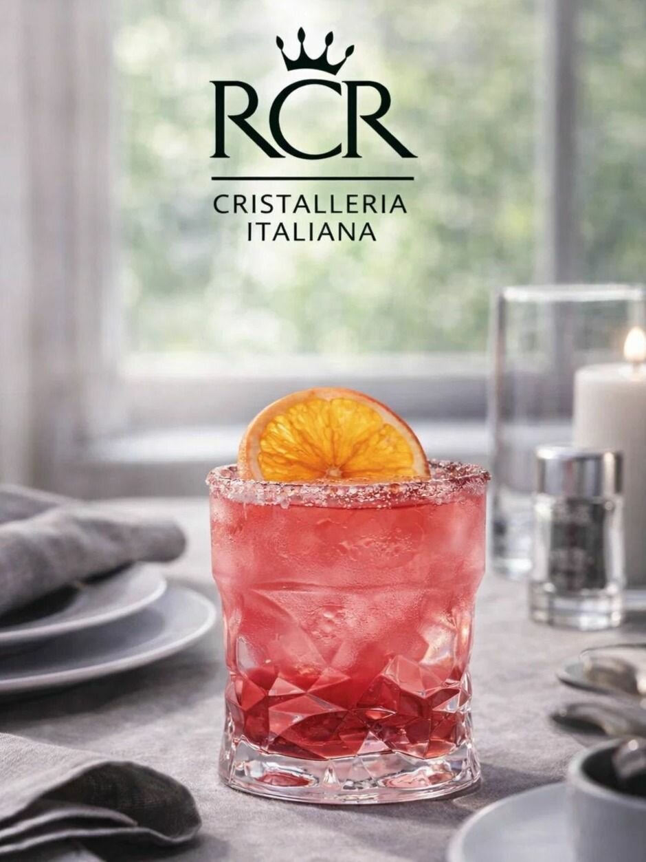 Стаканы подарочный набор RCR "Luxion Sound Funky" 2 шт, 320 мл. Хрустальное стекло, для виски, коньяка, коктейлей. Италия