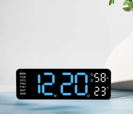 Часы электронные настольные от сети на батарейках, будильник