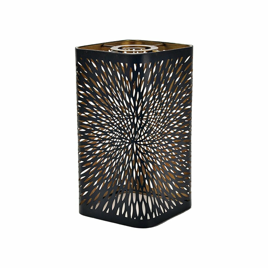 Резной абажур из кованого железа, черный снаружи и золотой внутри-094 с рисунком фейерверка