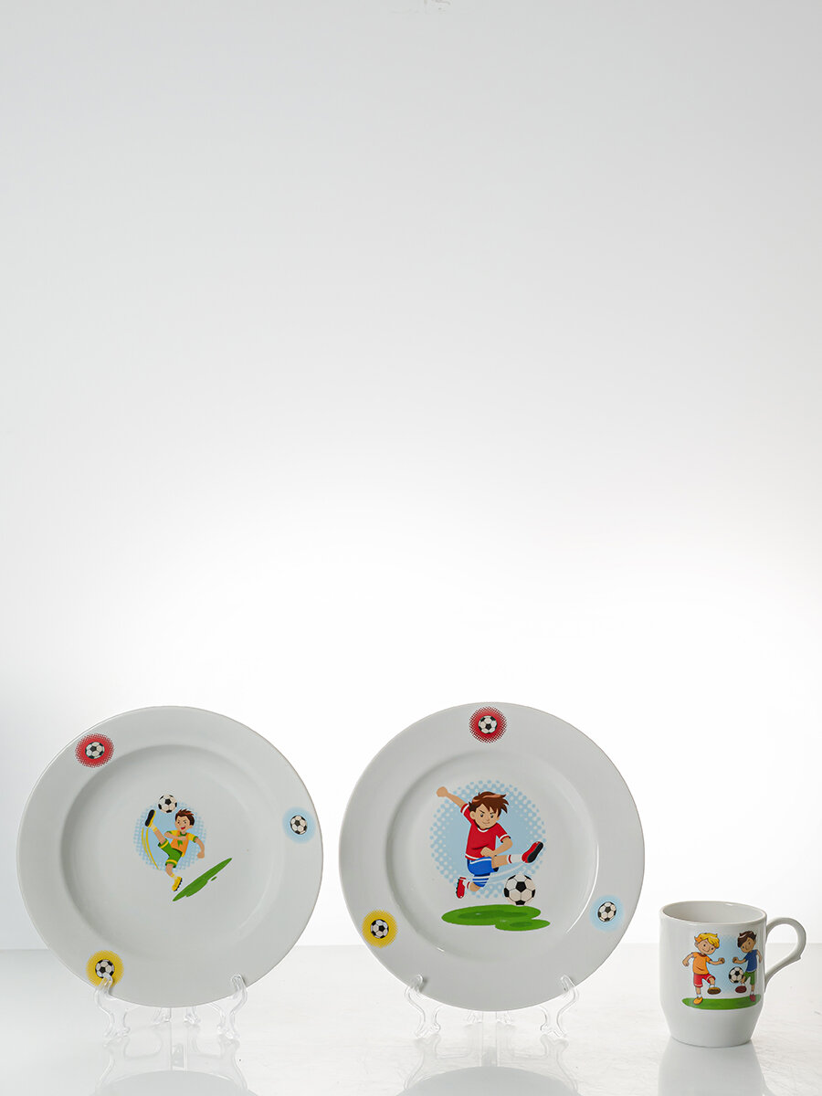 Набор детской фарфоровой посуды Дулево "Тренировка" 3 предмета