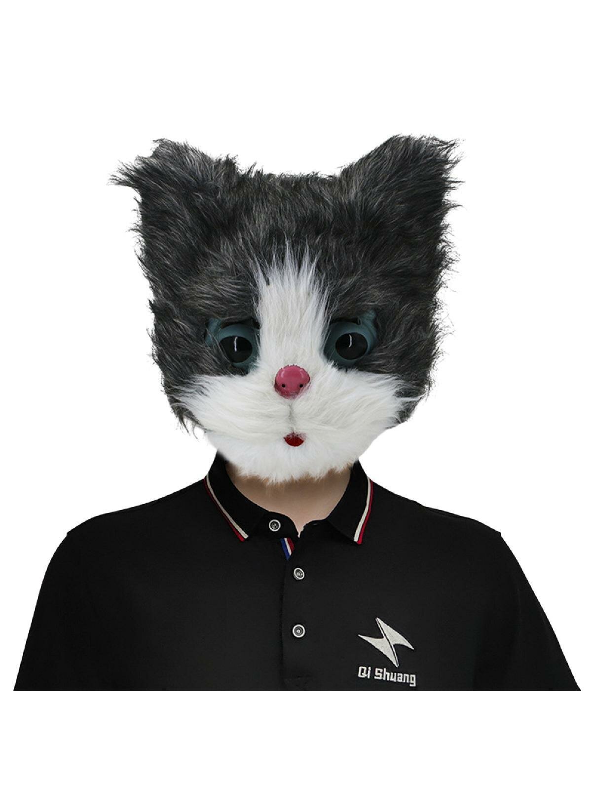 Маска-голова кота, Черный