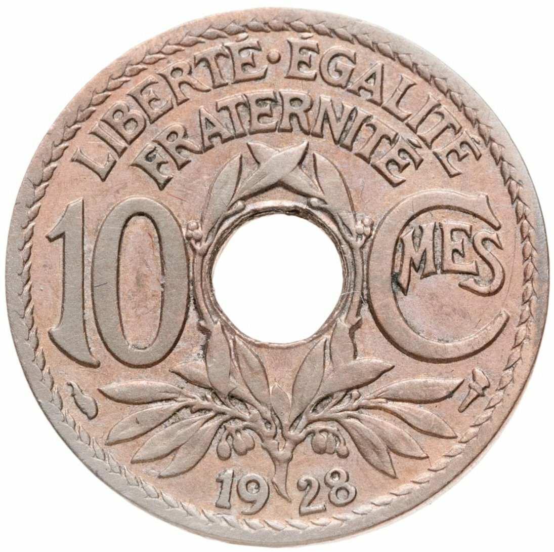 Франция 10 сантимов (centimes) 1928