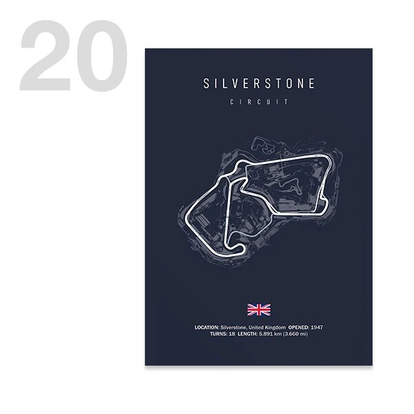 Принт Silverstone Circuit, Pattern20, 30x40см, без рамки