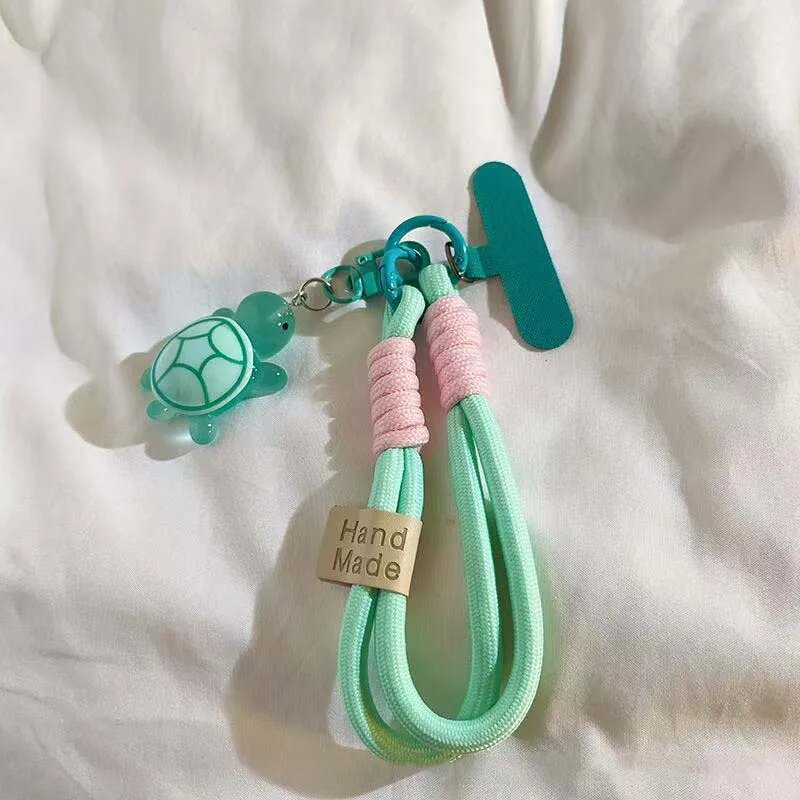 Универсальный Плетеный Ремешок Для Телефона С Брелоком, Подвеской В Виде Черепахи, Съемным Браслетом Из Цинкового Сплава И Смолы
