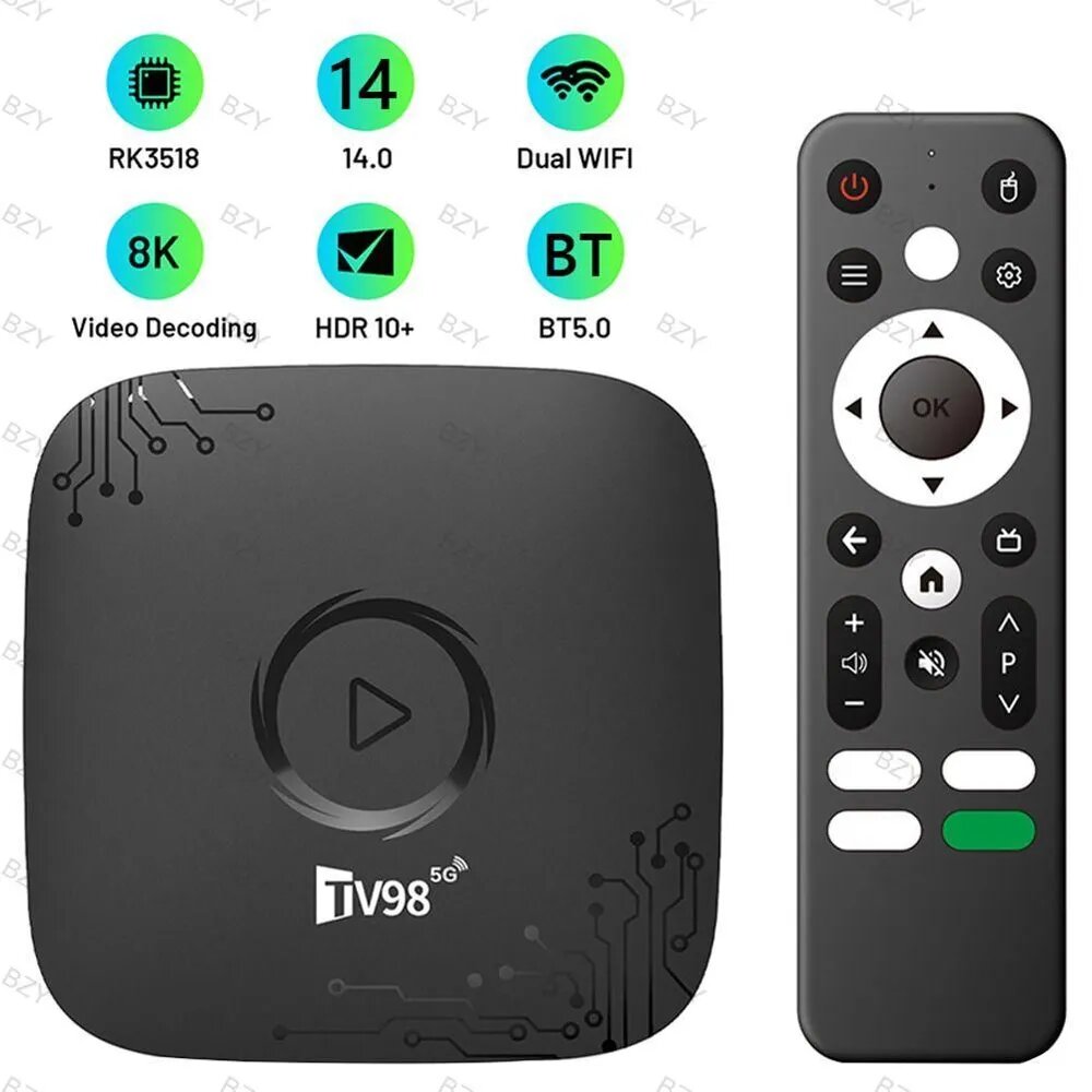 Медиаплеер TV98 ATV MINI с Android 14, 2 ГБ + 32 ГБ, Wi-Fi 6, 4K выход