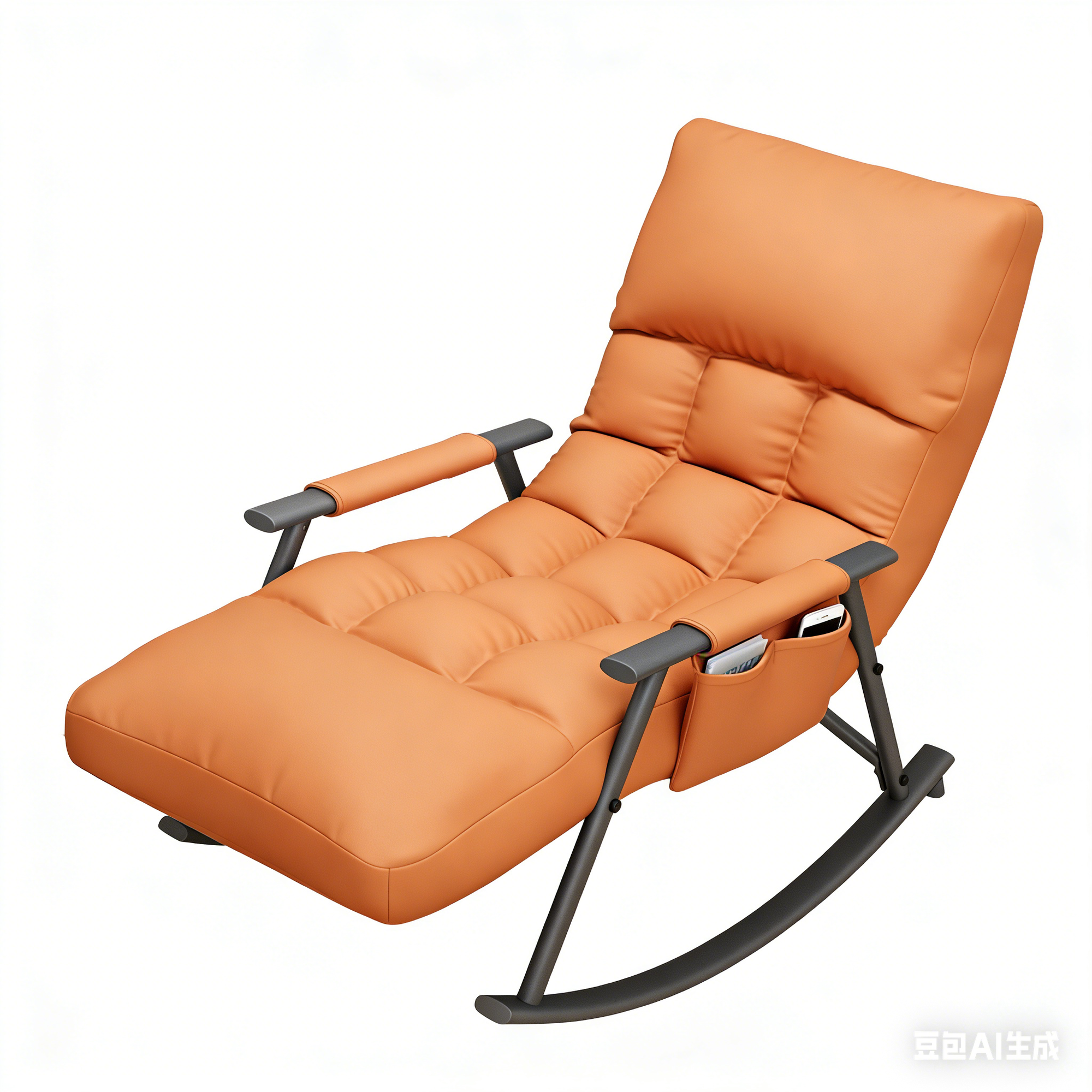 Кресло-реклайнер, с подлокотниками, обивка из рогожки/искусственной кожи, серое