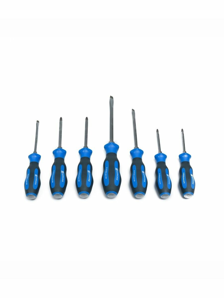 Набор отверток ударных 7 предметов (SL+PH+PZ) NORGAU Industrial из стали SVCM