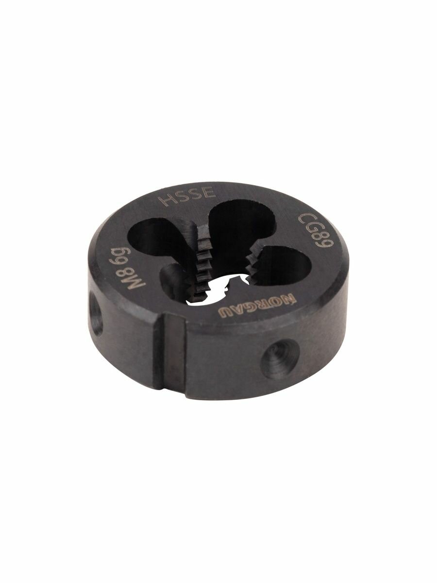 Плашка М8х1.25 мм по нержавеющим и жаропрочным сплавам NORGAU Industrial метрическая, для резьбы 60, по DIN223, HSS-Е/VAP (Co 5%), диаметр 25 мм