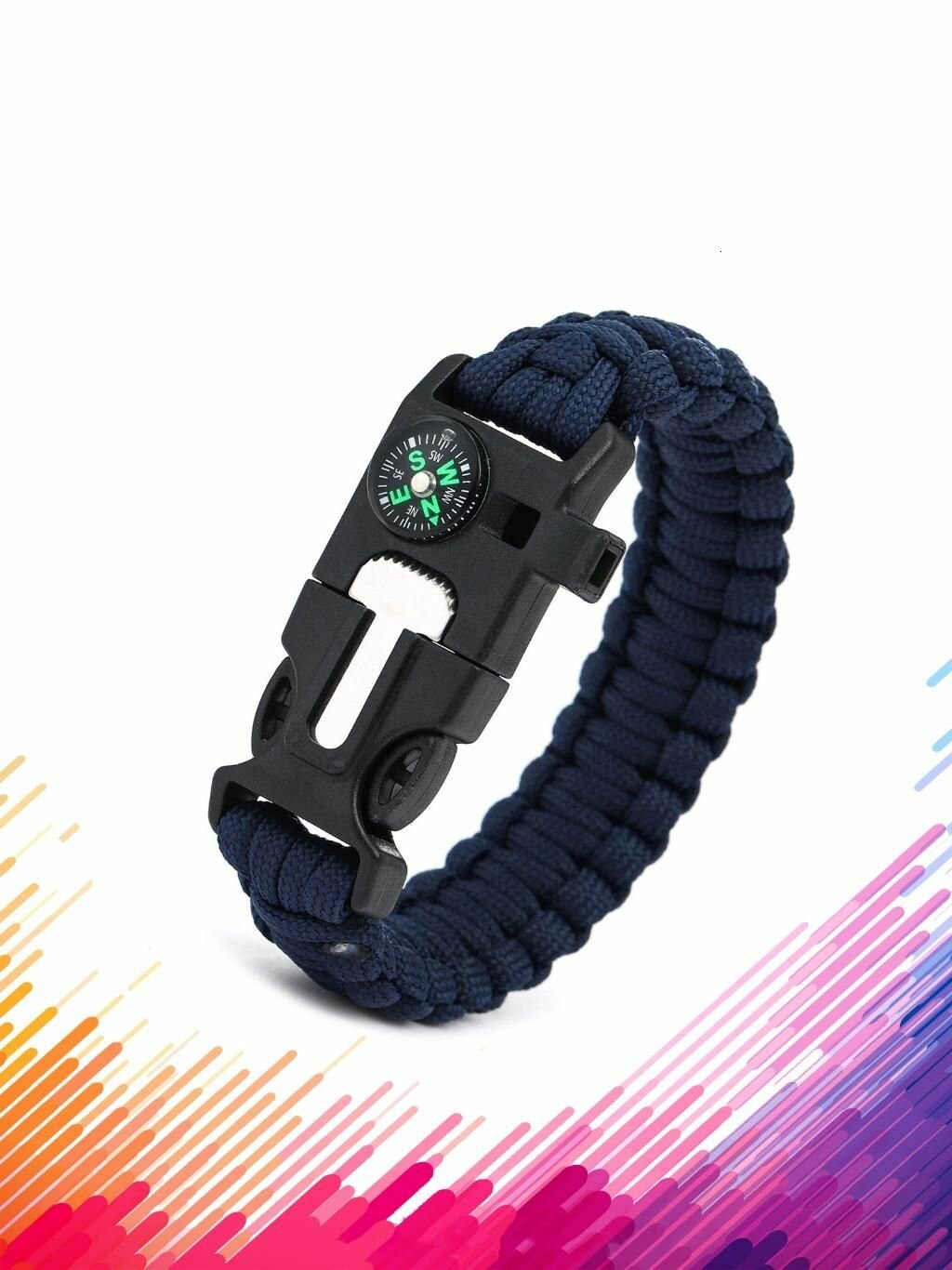 Браслет выживания из паракорда, Темно-синий