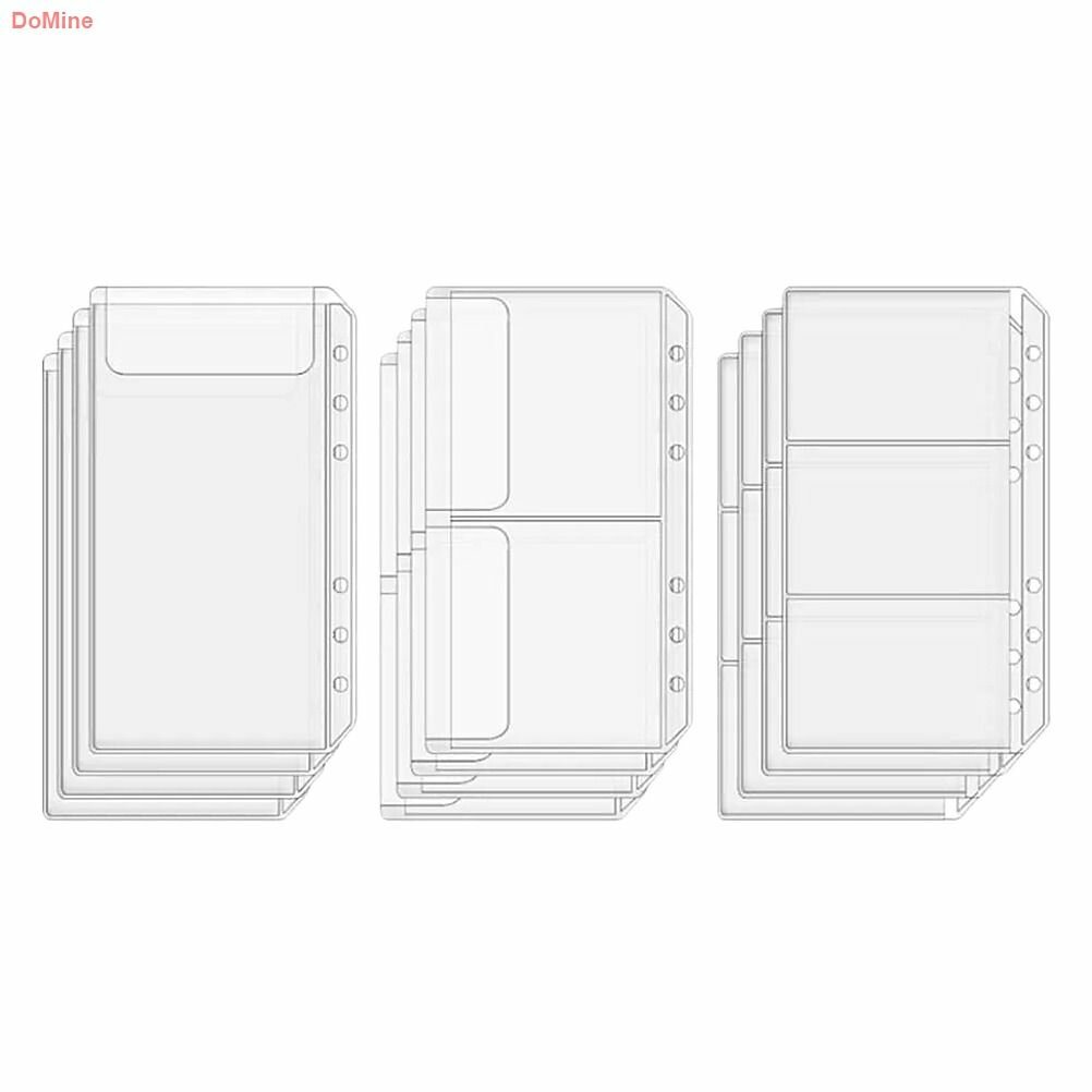 Прозрачные пвх вкладыши для папок формата а6, набор из 12 штук для хранения чеков и карт