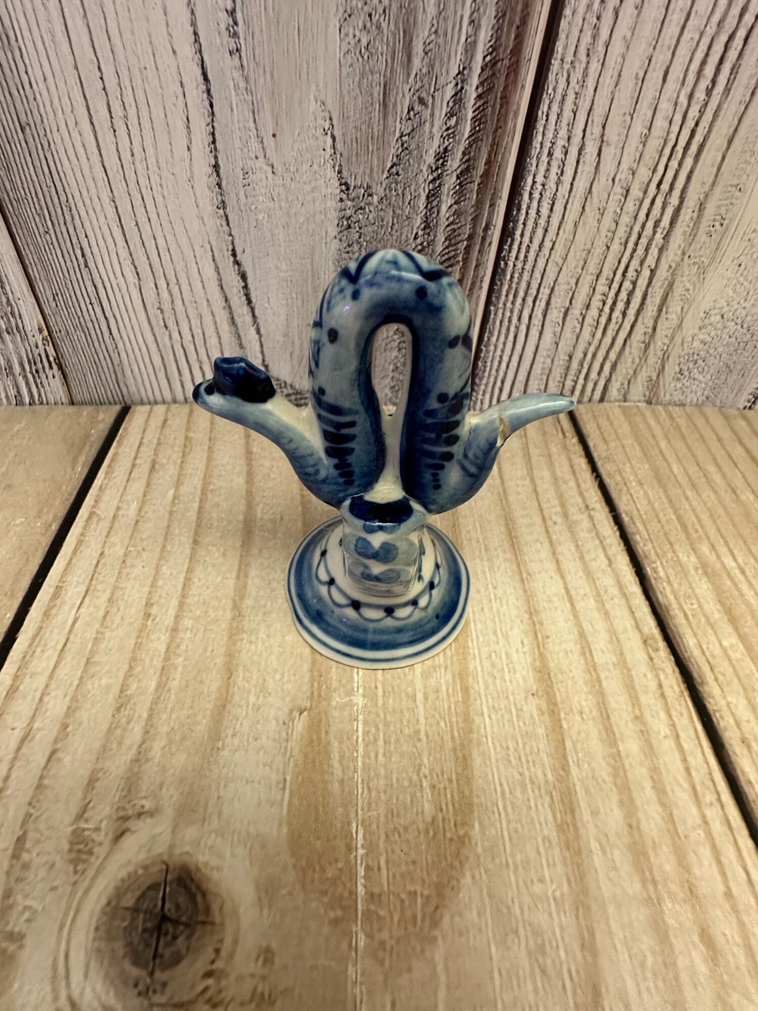 Статуэтка Змейка Гжель Фарфор винтажная