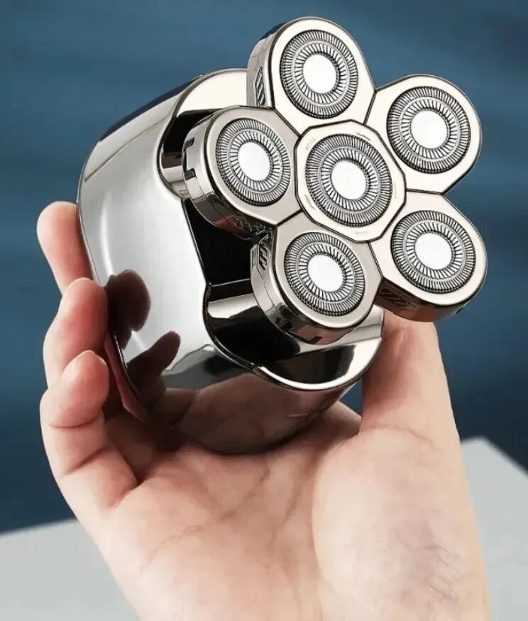 Электробритва для бритья щетины и головы налысо Professional, серебристый корпус