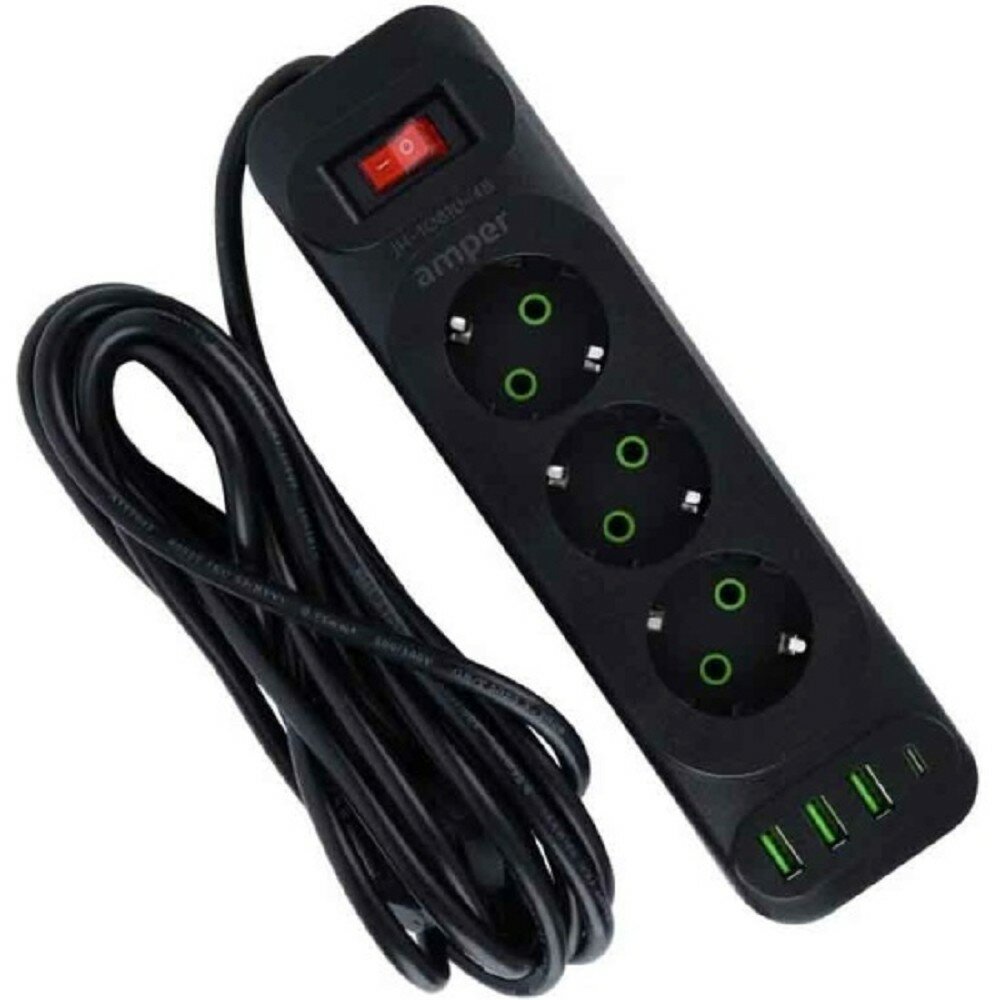 Сетевой удлинитель Amper JH-1081U-4B