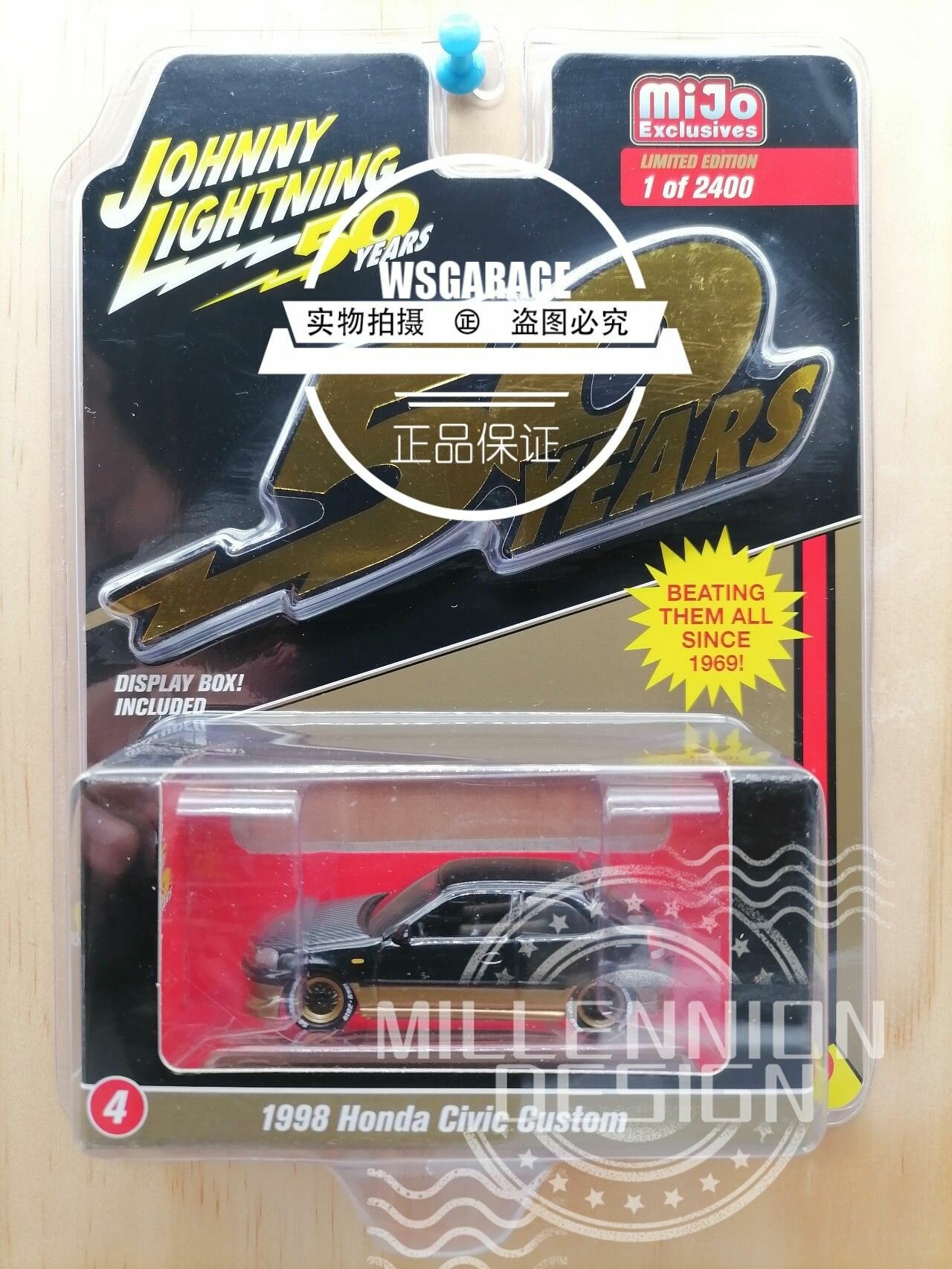 Johnny Lightning , литая модель 1:64, серия Honda Civic(1998 Honda Civic Custom 50 Years)