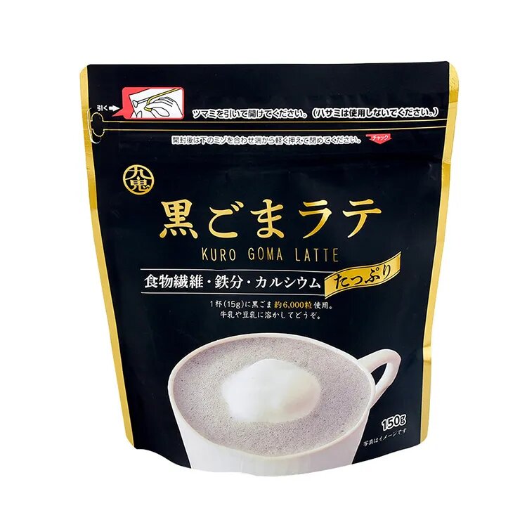 Растворимы растительный напиток Kuro Goma Latte из черного кунжута 150 г, Япония