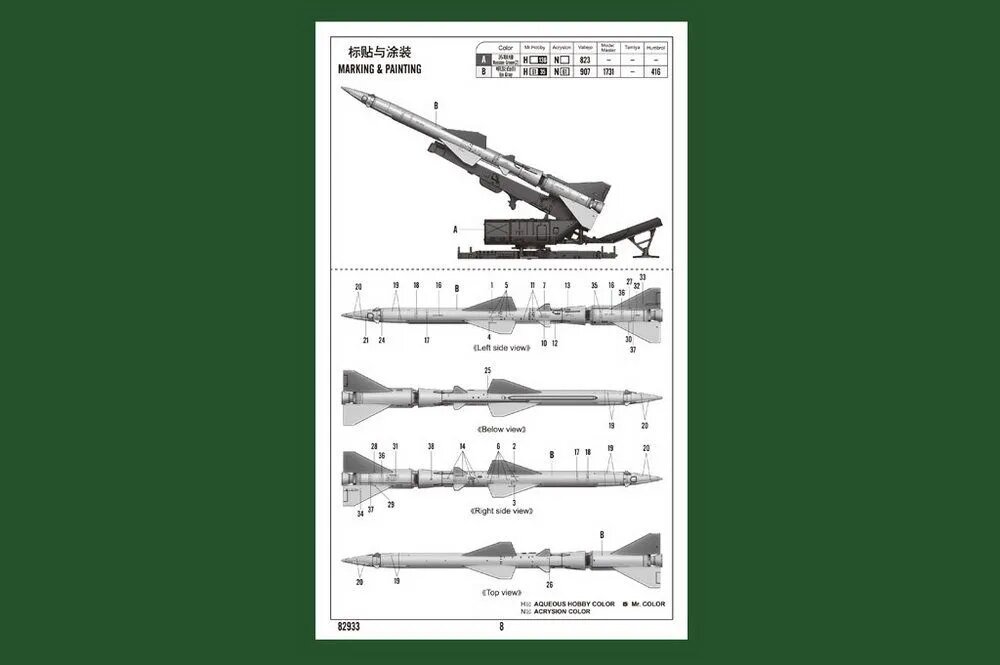 Сборная модель оружия ЗРК В-75 «Двина» SA-2 «Guideline» масштаб 1:35 металл/пластик — фото 1