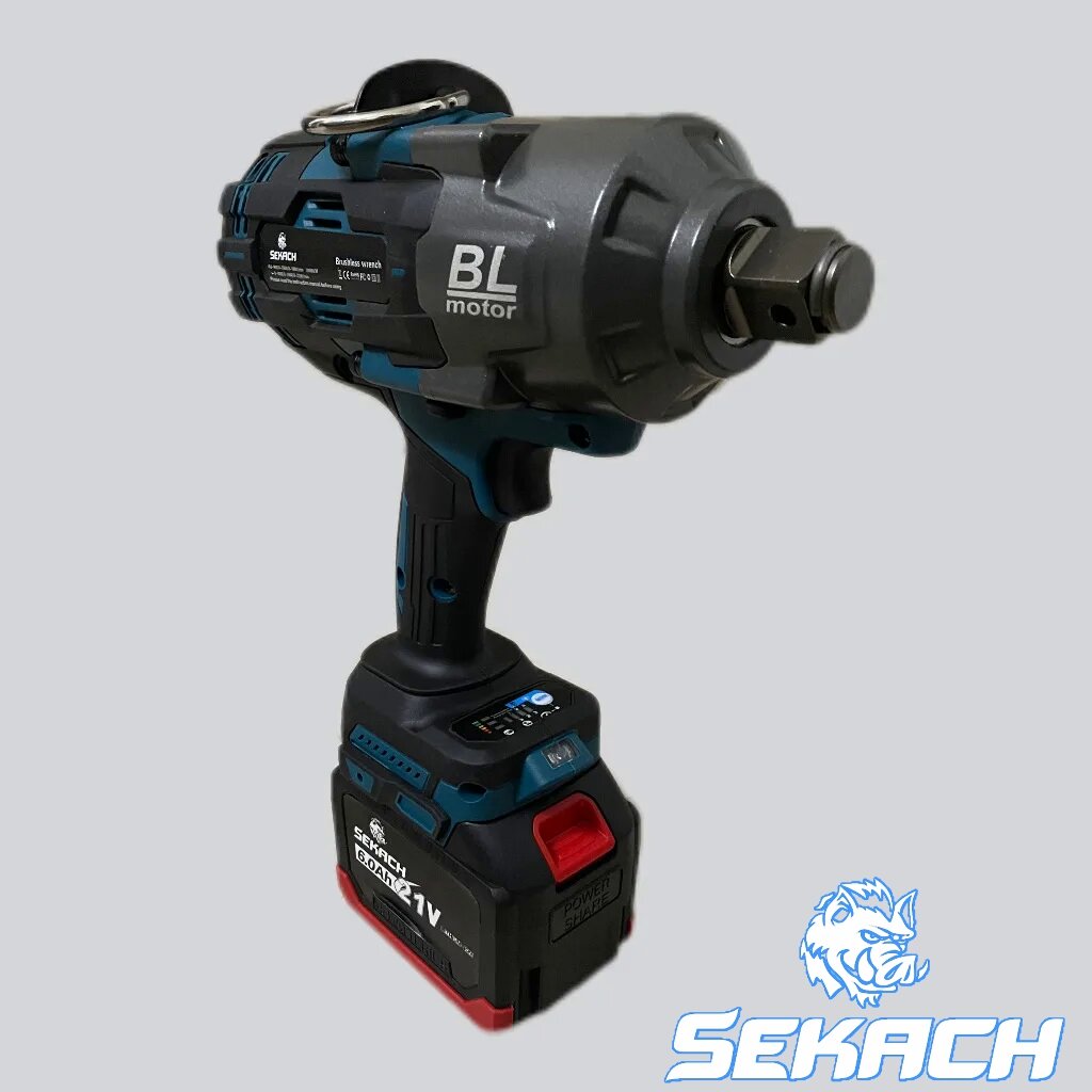 Аккумуляторный гайковерт бесщеточный ударный SEKACH 2000Hm, 6 Ач