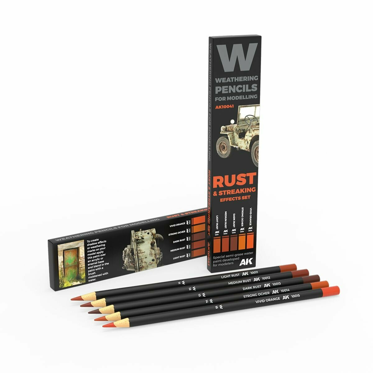 Набор карандашей для моделирования AK Interactive Weathering Pencils Rust & Streaking effects set