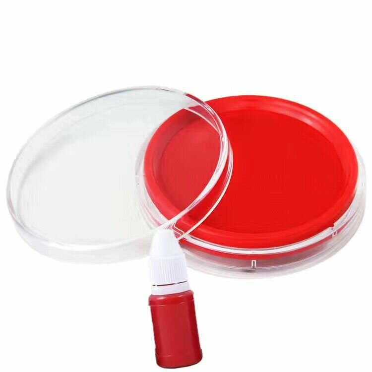 Быстросохнущая красная прямоугольная штемпельная подушка, коробка для отпечатков пальцев, коробка для штампов для финансовых офисов, коробка для штемпелей сине-черного цвета для банков.