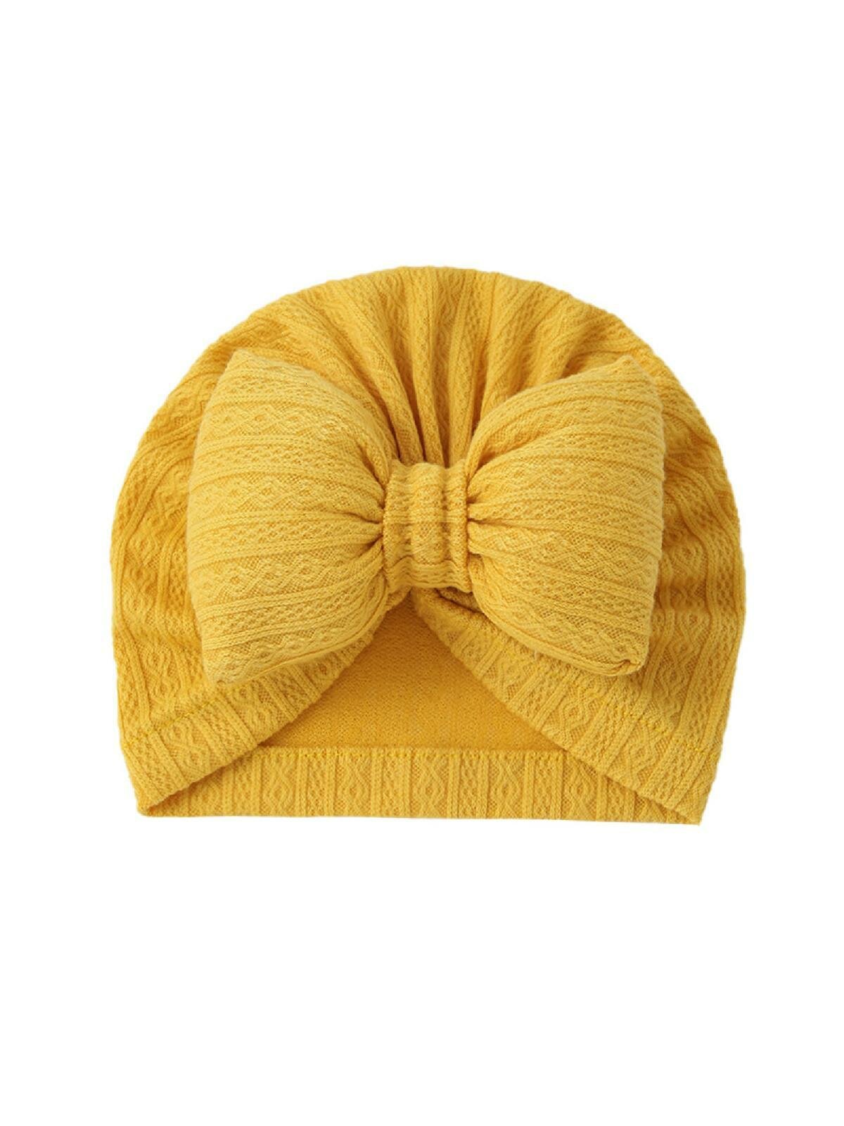Детская хлопковая шляпка с бантом, Желтый